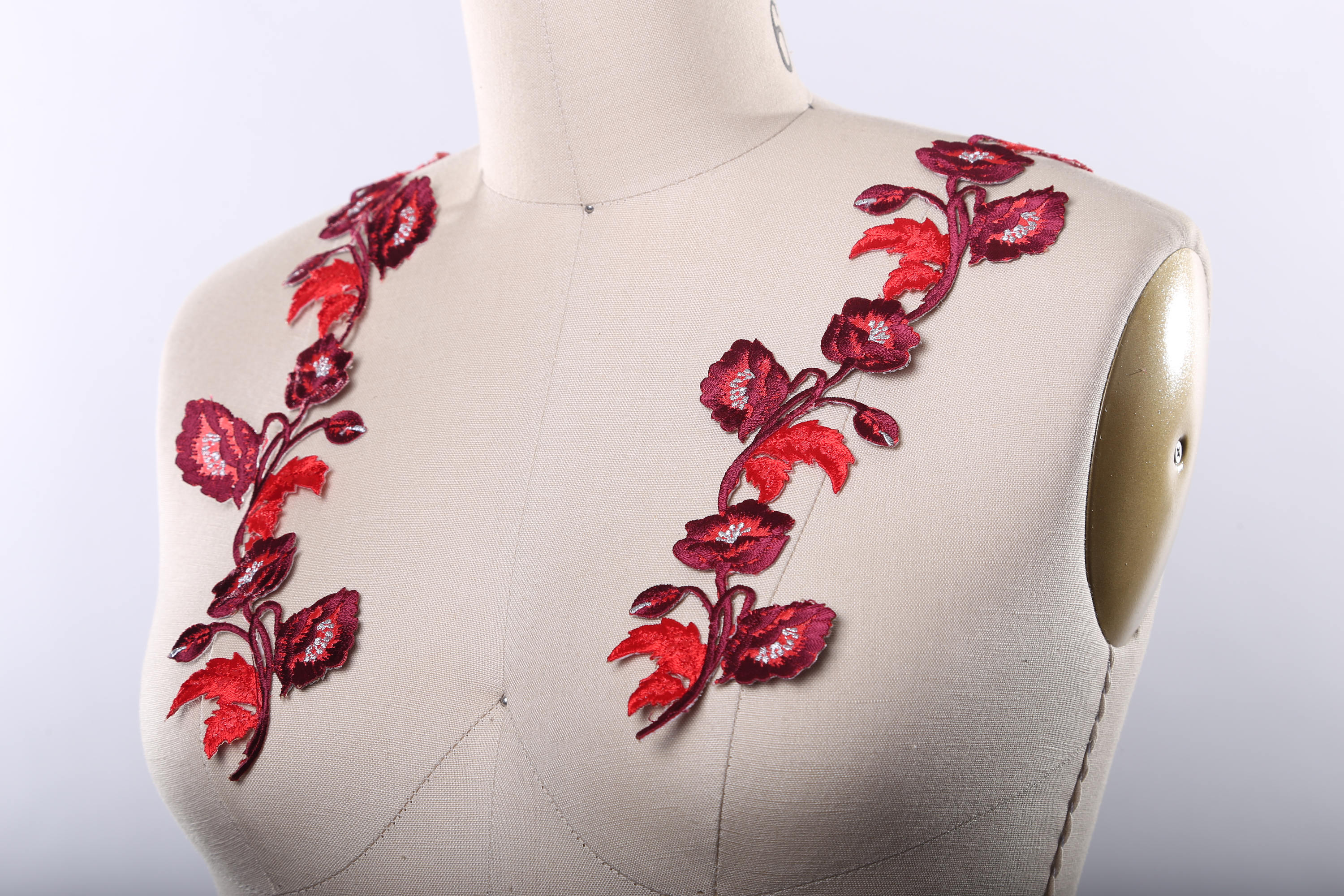 2 Red Flower Patch Burgundy Flower Patch Neat and Elegant | Etsy