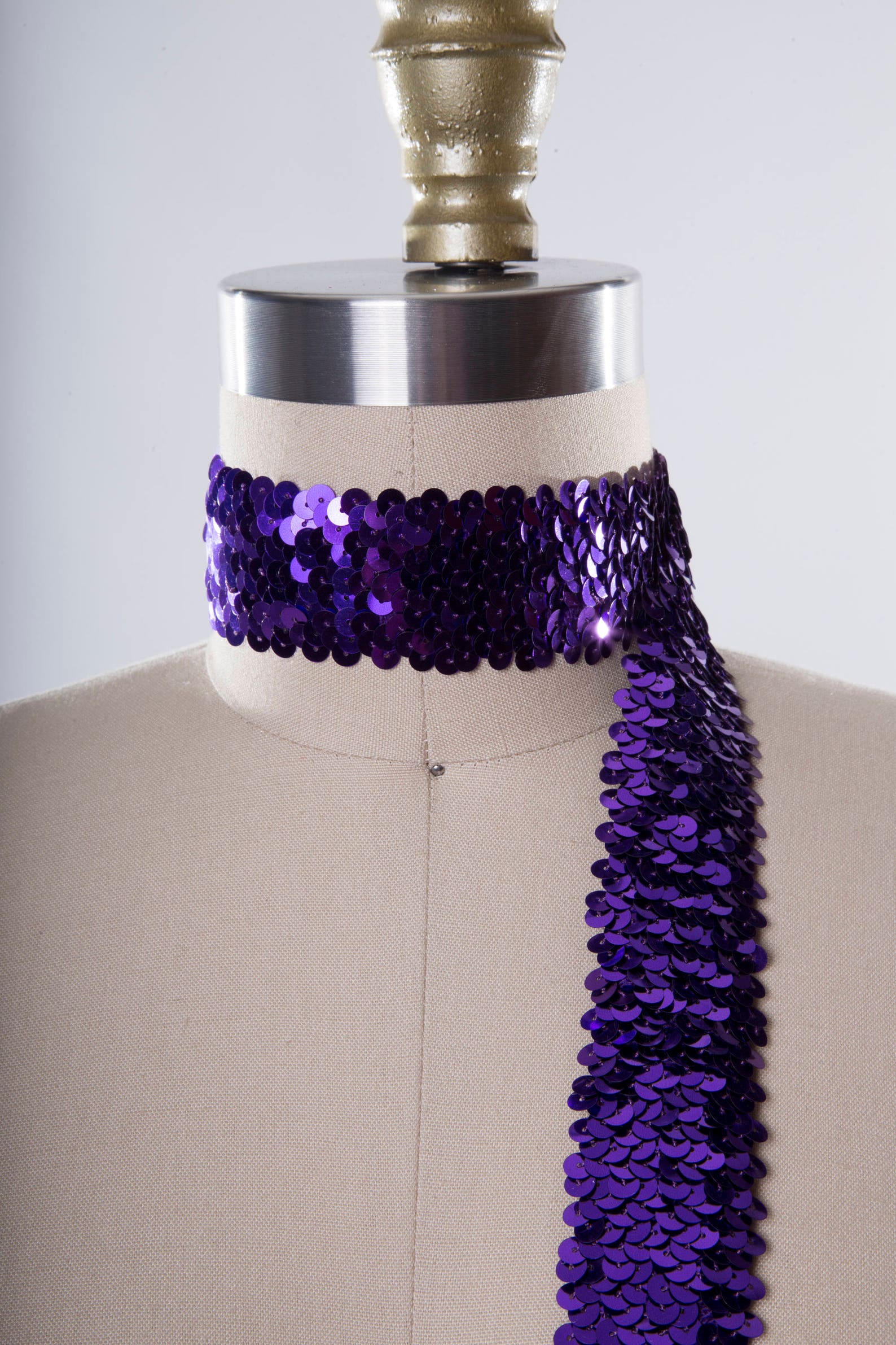 Purple Stretch Sequin True Purple Trim/ Purple Sequin Band/ Elastic ...