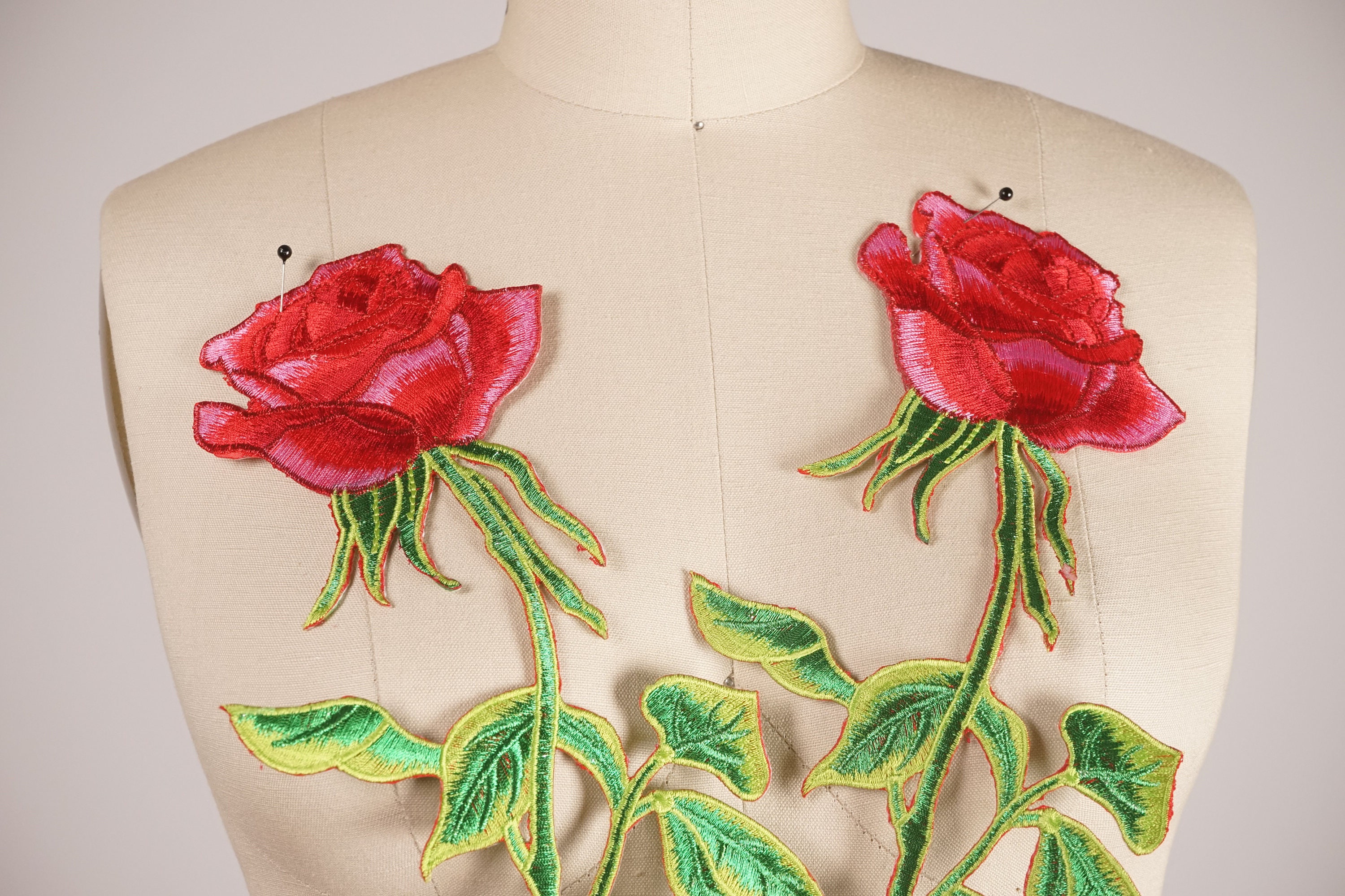 Rose Patch Red Rose Embroidery Patches Classically Timeless - Etsy