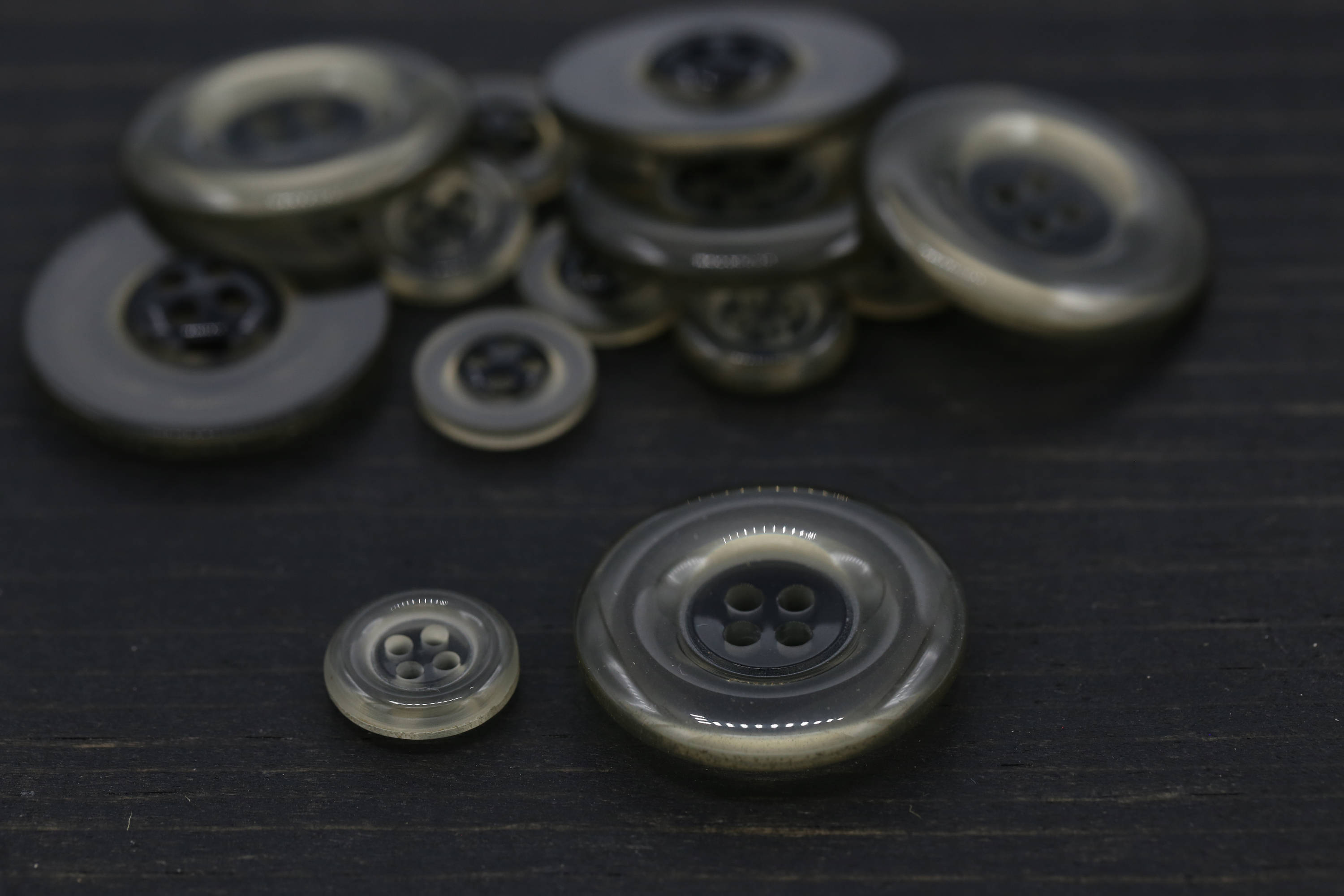 Clear Plastic Button/ 1 Dozen Black Center/ Four Holes/ Jacket - Etsy