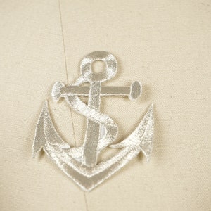 Silver Anchor Patch / Iron on Anchor Patch / Nautical Patch / Gold or ...