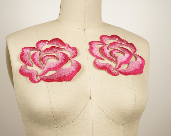 Red Rose Patches 2 PIECES Embroidery Patches Classically - Etsy