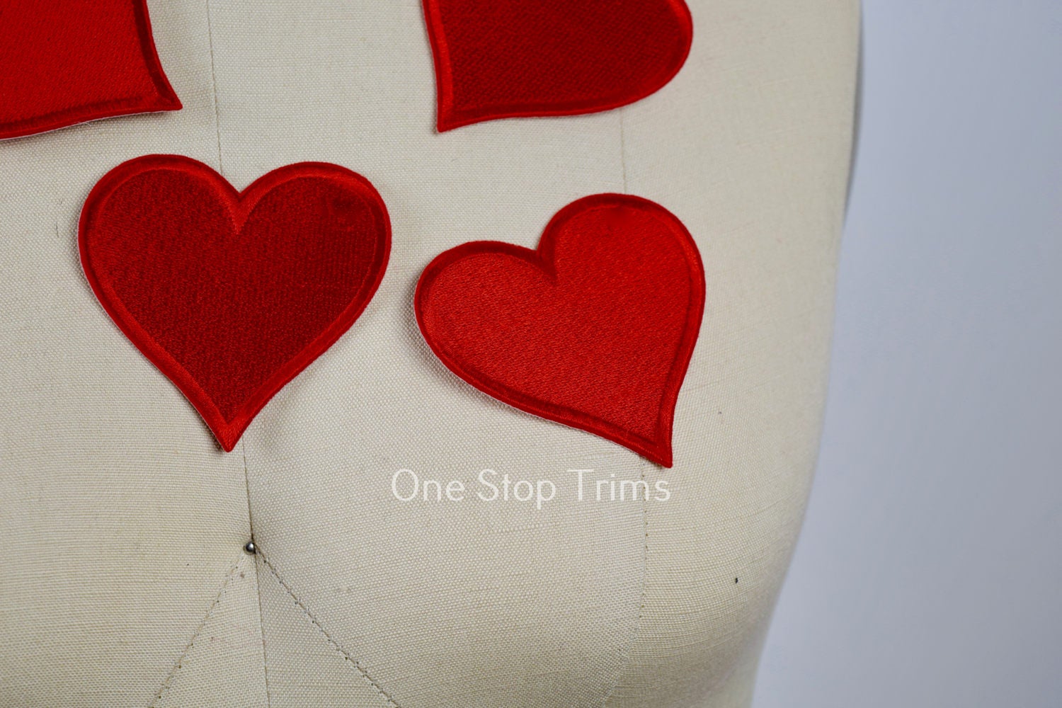 Heart Patches Iron on Heart Patches 2 Sweety Vibrant Red Heart - Etsy