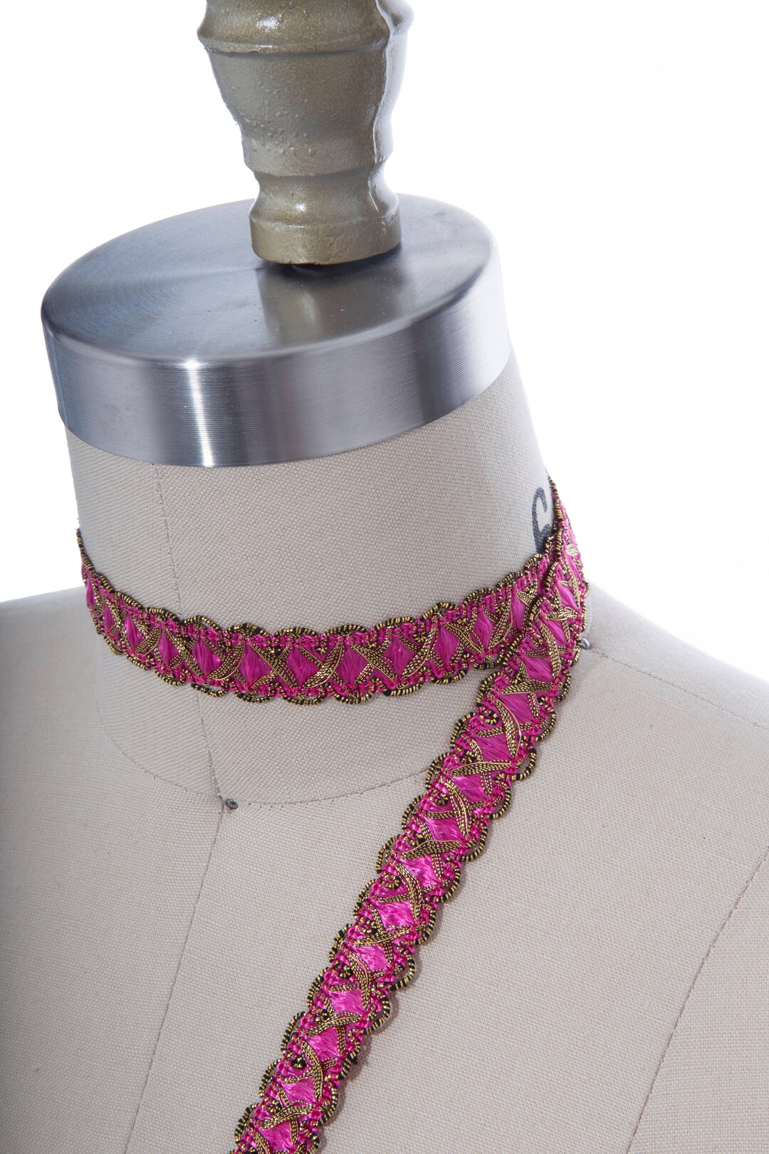 Hot Pink & Gold Gimp Braid Trim: Victorian Design (2 Yards) - Etsy