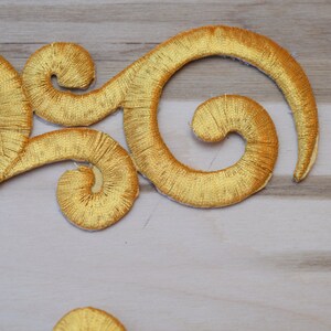 Gold Embroidered Applique Pair: Metallic Iron-on Patches - Etsy