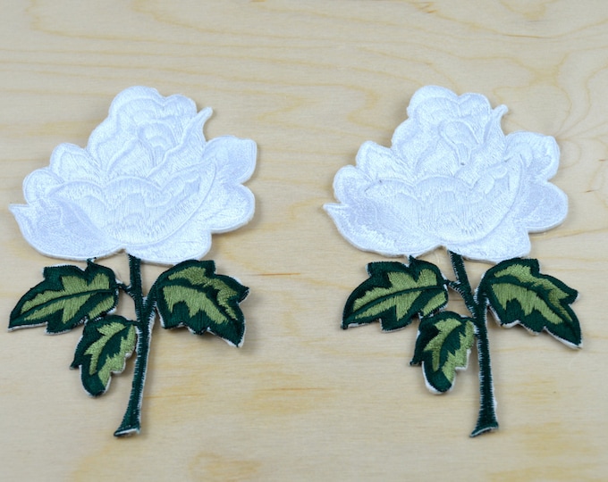Red Rose Patches 2 PIECES Embroidery Patches Classically - Etsy