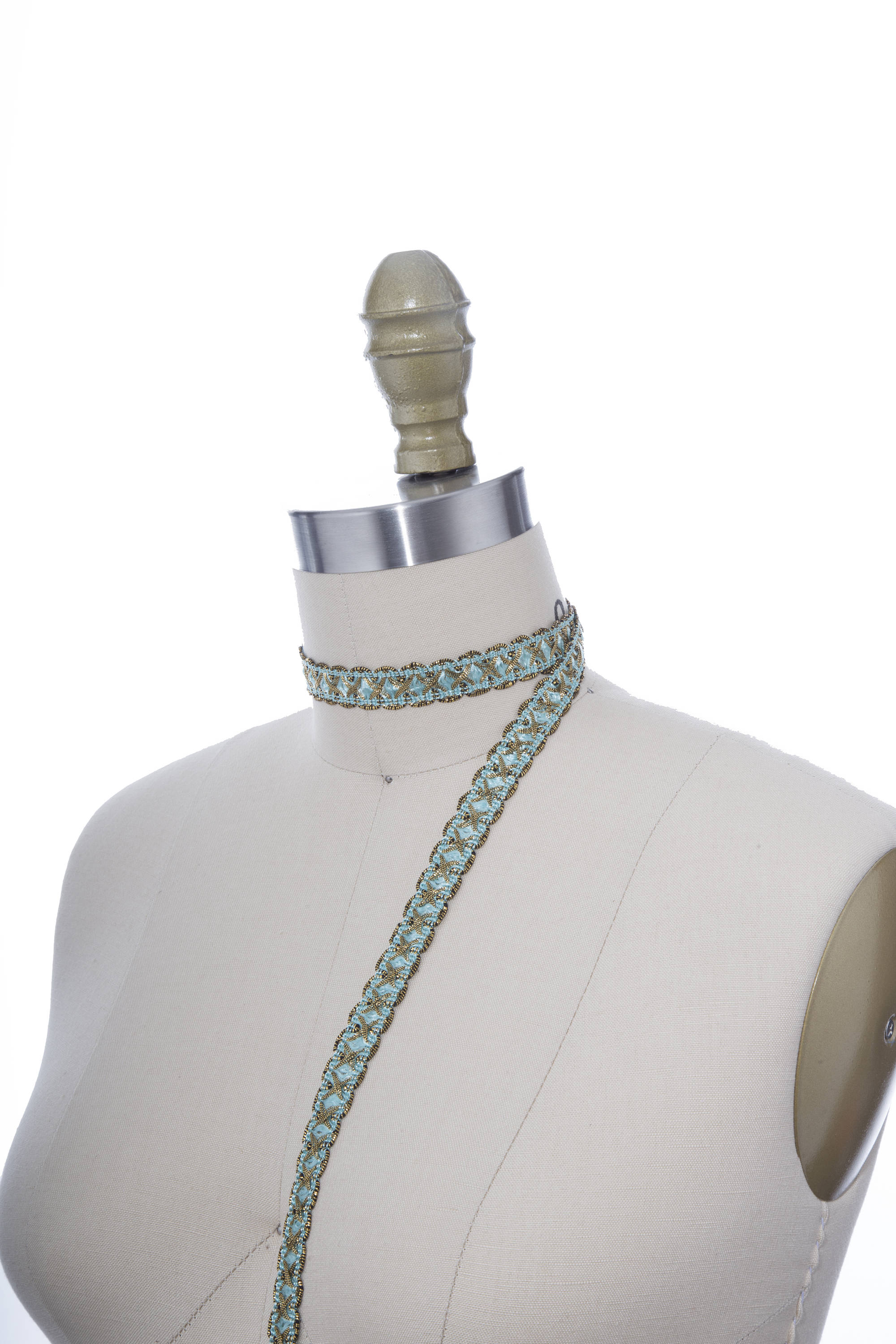 Crystal Blue Gimp Trim 2 Yards Crystal Blue and Antique Gold - Etsy