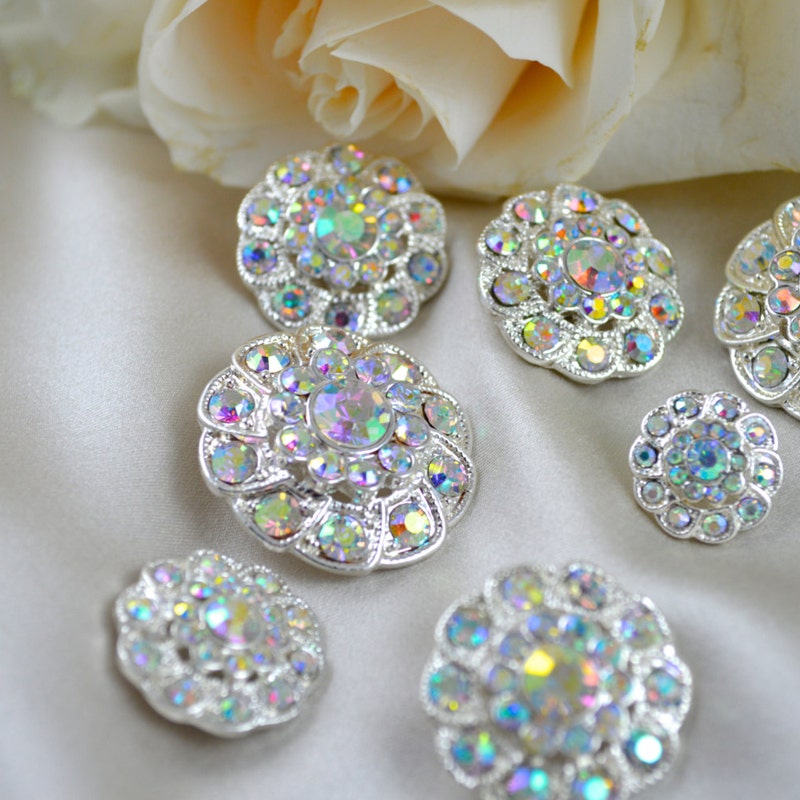 Rhinestone Button - Etsy