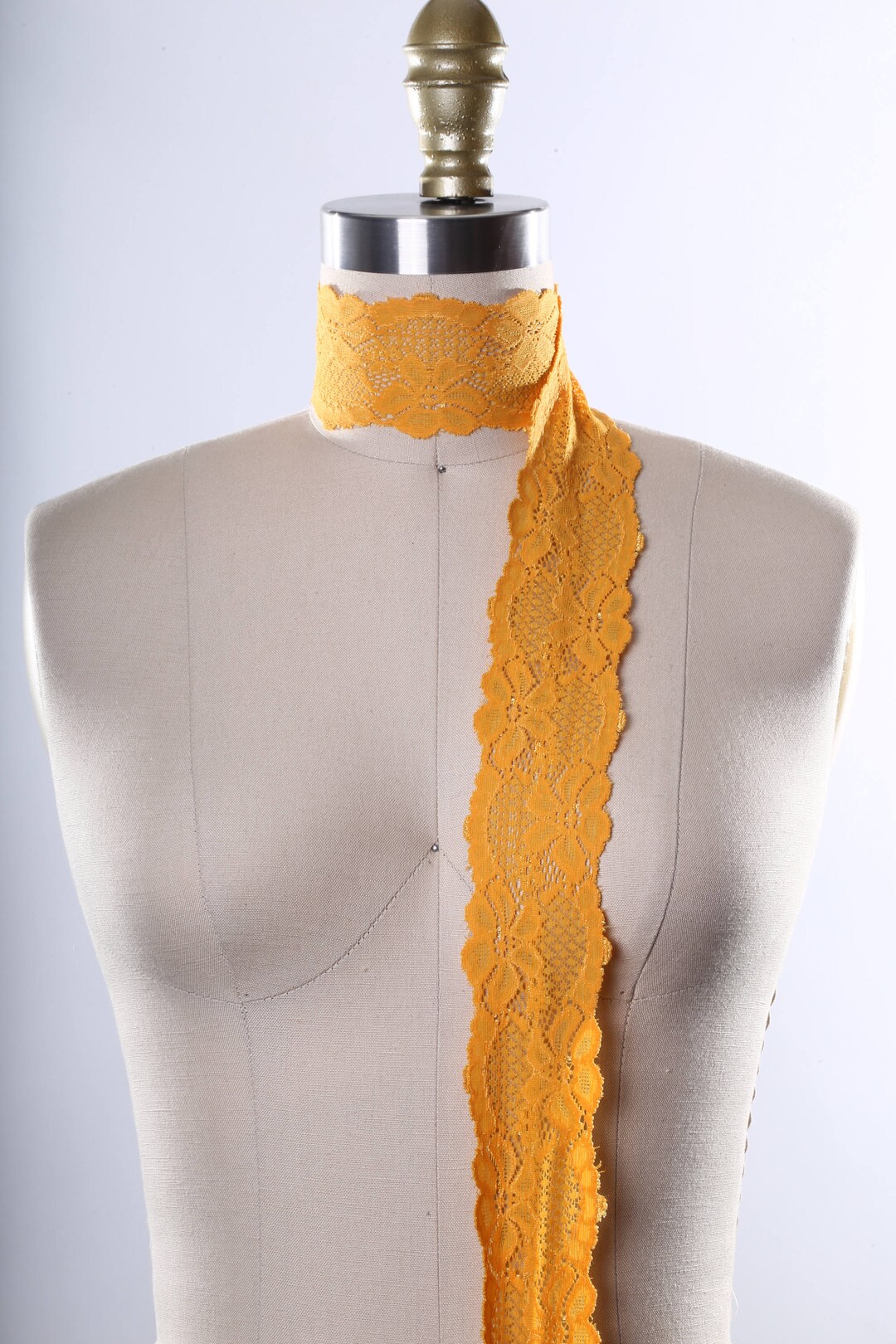2 Yards Carrot Orange Stretch Lace Trim/ Flowers and Scallops/ Orange ...