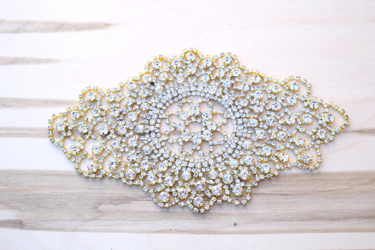 Gold Rhinestone Applique. Antique Gold Backing With Lusty - Etsy