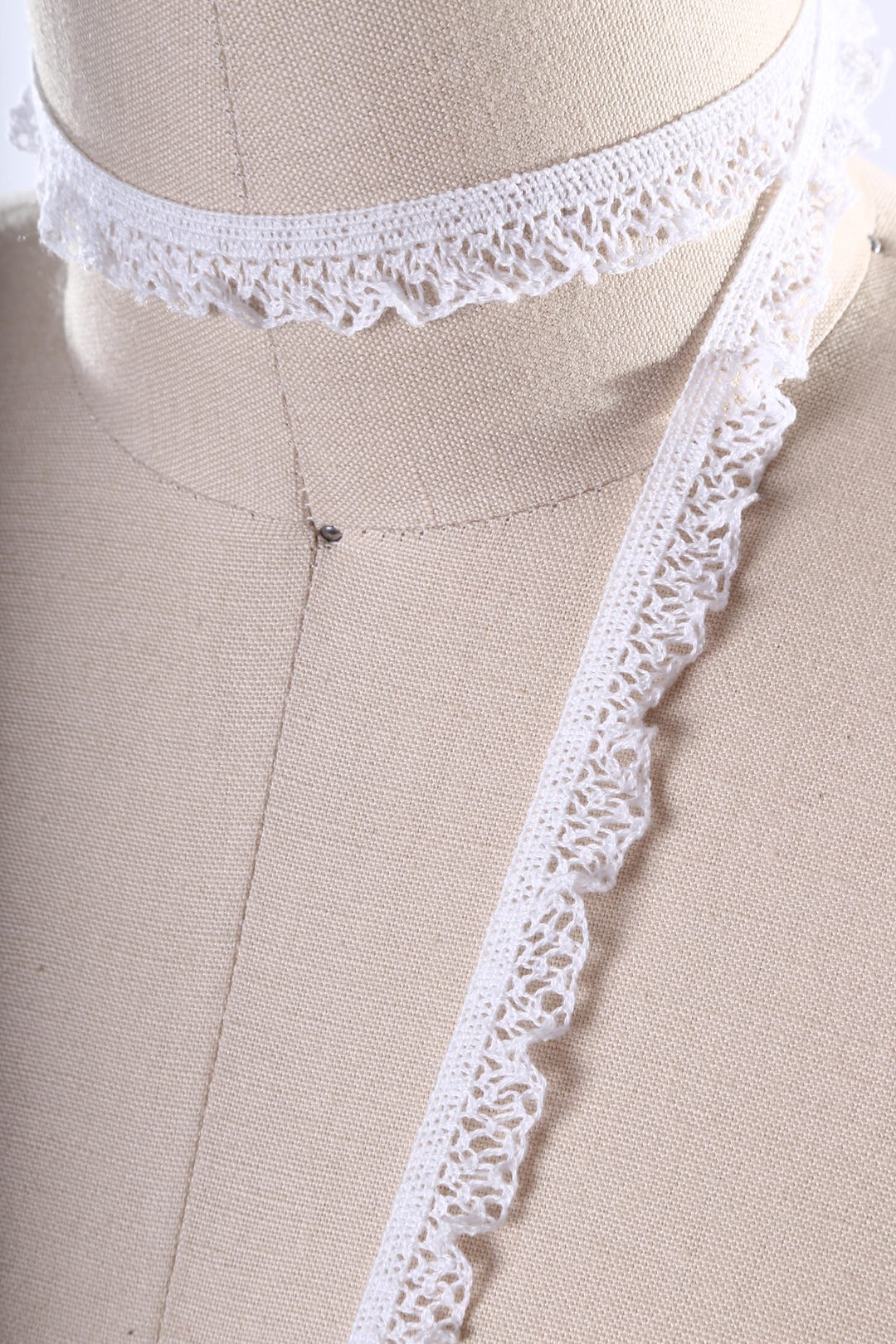 2 Yards Ultra Dainty White Cluny Lace Ruffle/ 15mm Tiny Ruffle Lace ...