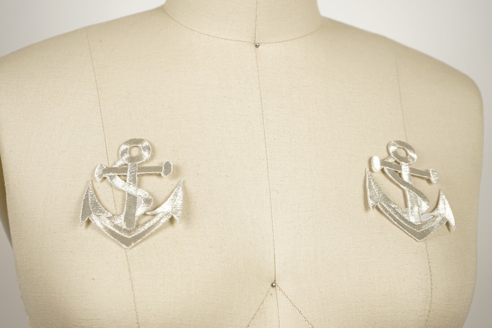 Silver Anchor Patch / Iron on Anchor Patch / Nautical Patch / | Etsy