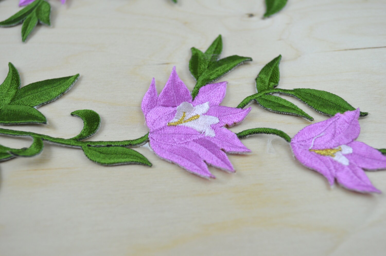 Lavender Embroidery Flower Patch 2 Lovely Lavender and Green - Etsy