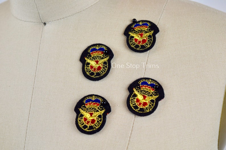 Small Emblem Patch/ Small Semi Circle Crest Patch Black Gold - Etsy