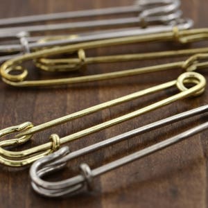 Jumbo Safety Pins / 5 Pieces Gold Large Safety Pins/ 2.75" Mix and ...