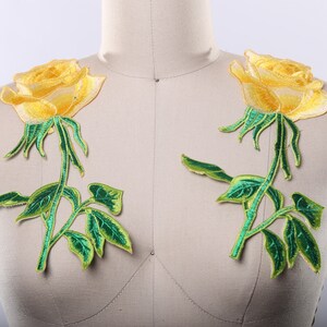 Yellow Flower Patch Pineapple Yellow Rose Appliqué Embroidery Yellow ...