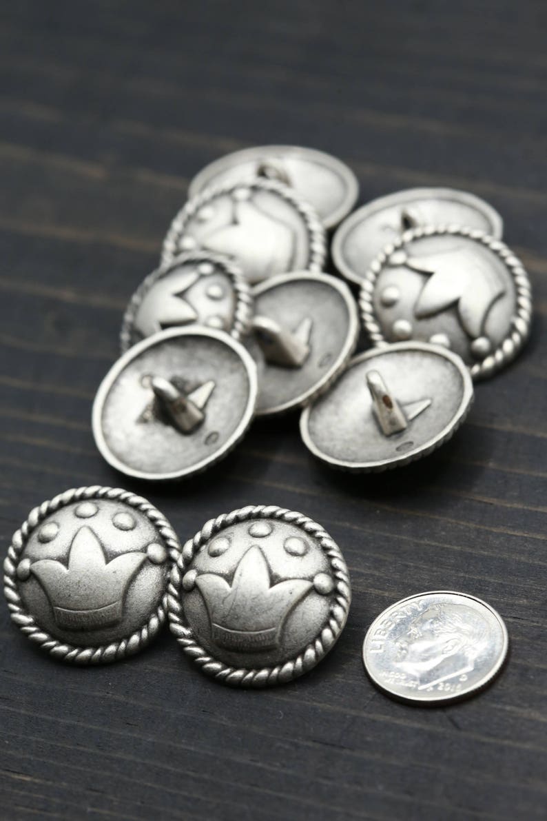 Silver Metal Buttons/ Antique Silver Buttons/ Jester's - Etsy