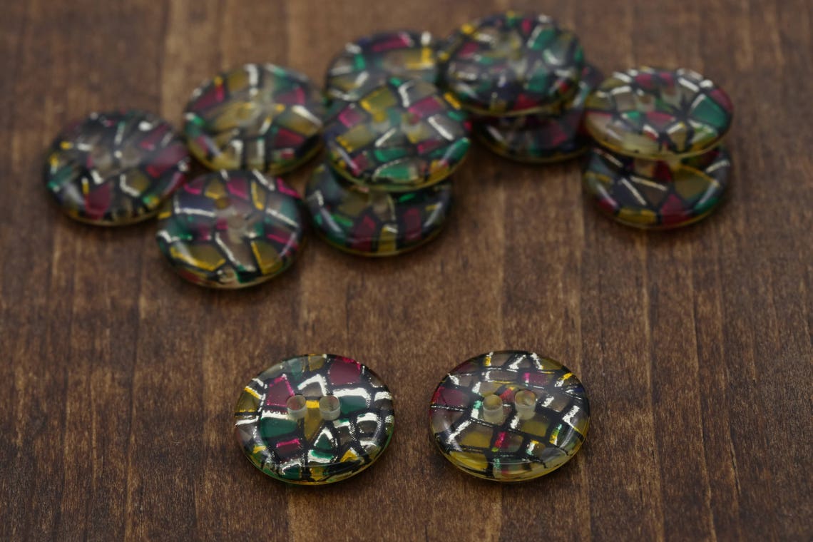 20 Pieces Glitter Button Plastic Art Deco Button Shards of - Etsy