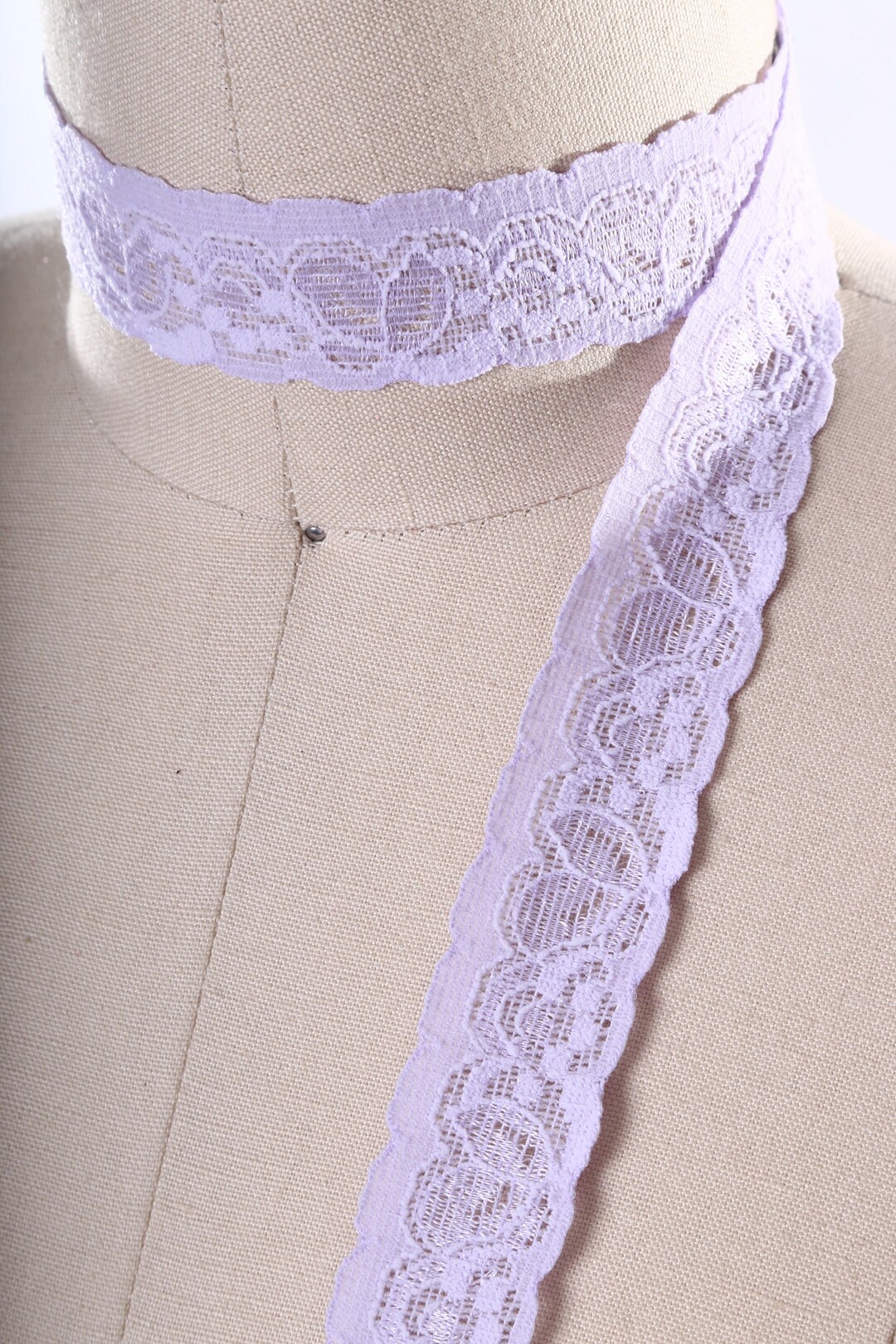 2 Yards 7/8 Periwinkle Lilac Stretch Lace Trim Lace for Scrapbooking ...