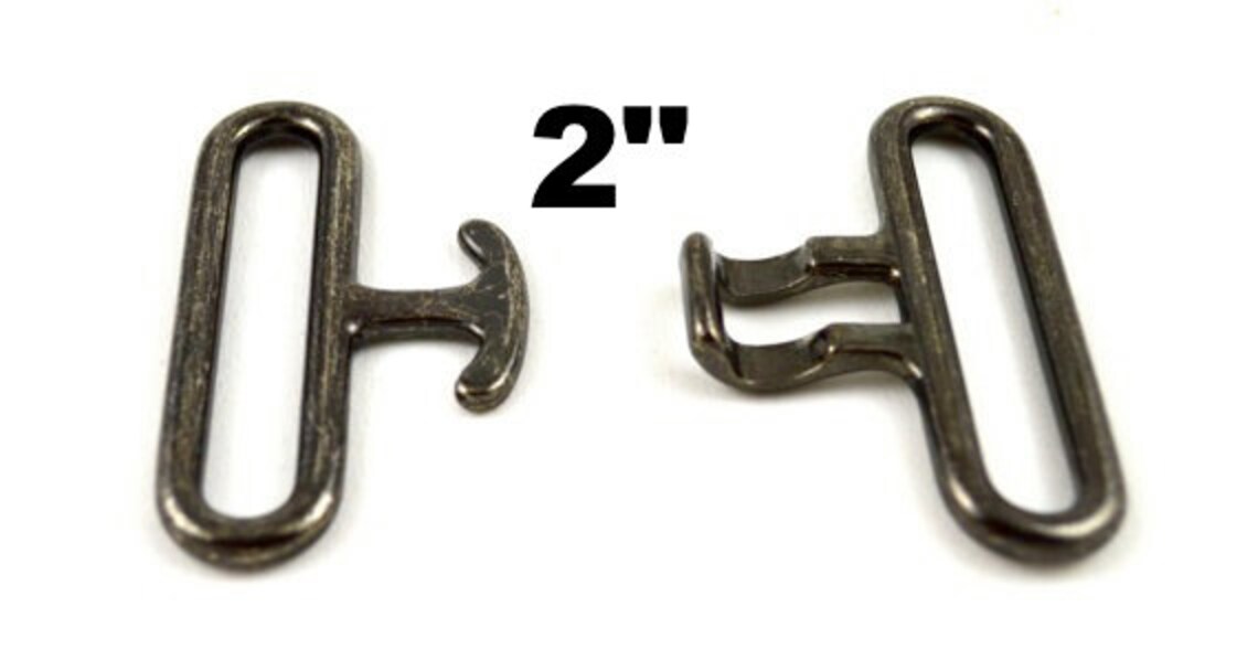 2" Gunmetal Heavy Duty 2 Piece Hook and Eye Style Belt Buckle - Etsy