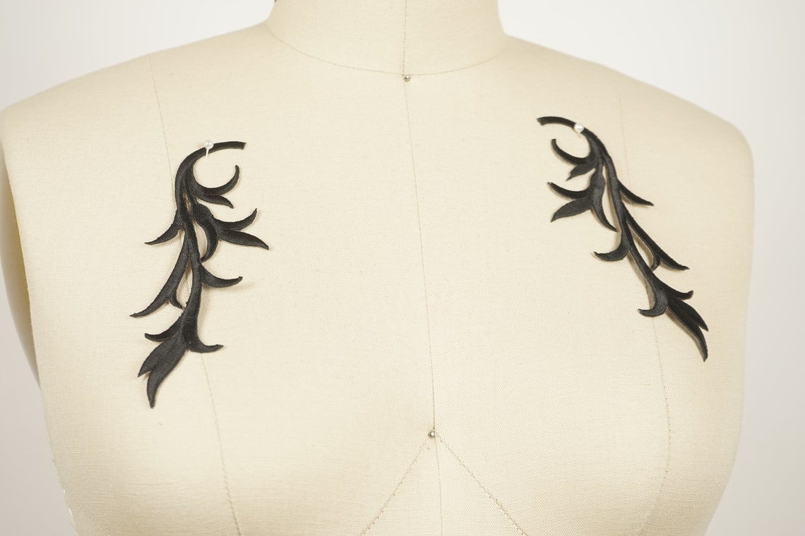 Gold Leaf Patch Pair Gold Leaf Patches Gold Embroidery Leaf - Etsy