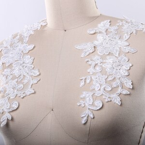 Ivory Applique White Applique/ White Beaded Applique Profoundly Beaded ...