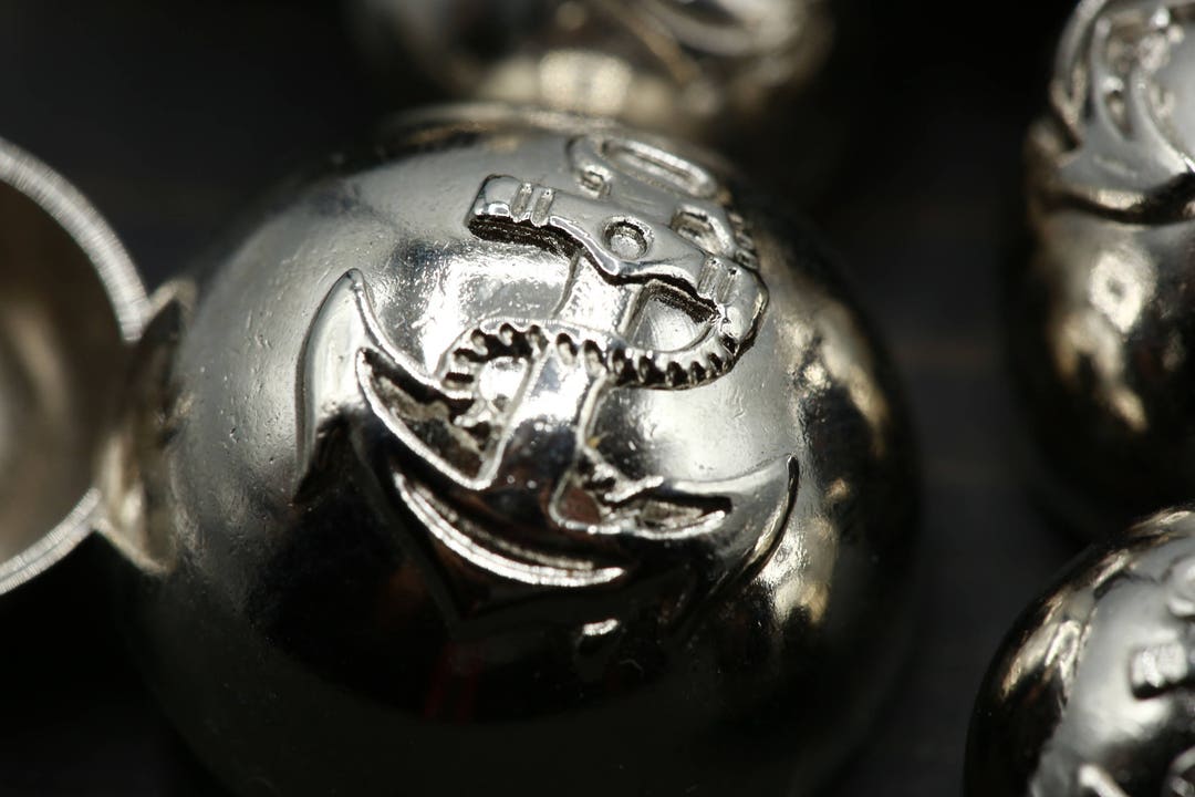 Silver Metal Button Nautical Button. Silver Metal Button. Half Dome ...