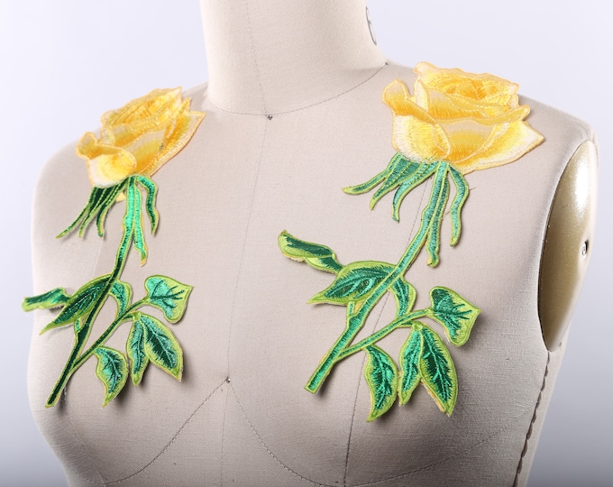 Red Rose Patches 2 PIECES Embroidery Patches Classically - Etsy