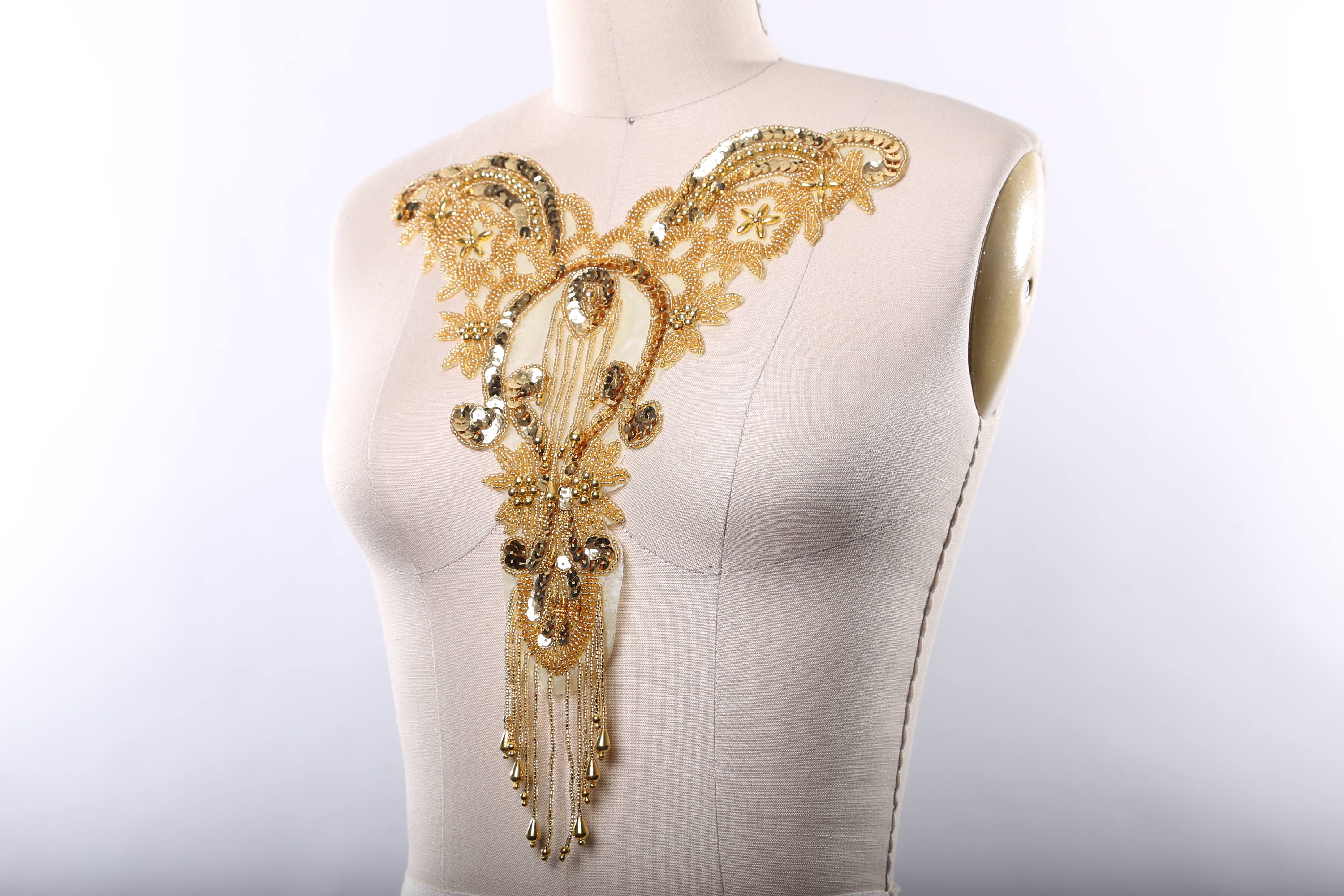 Purple Applique Purple Neck Line Applique. Purple Beaded | Etsy