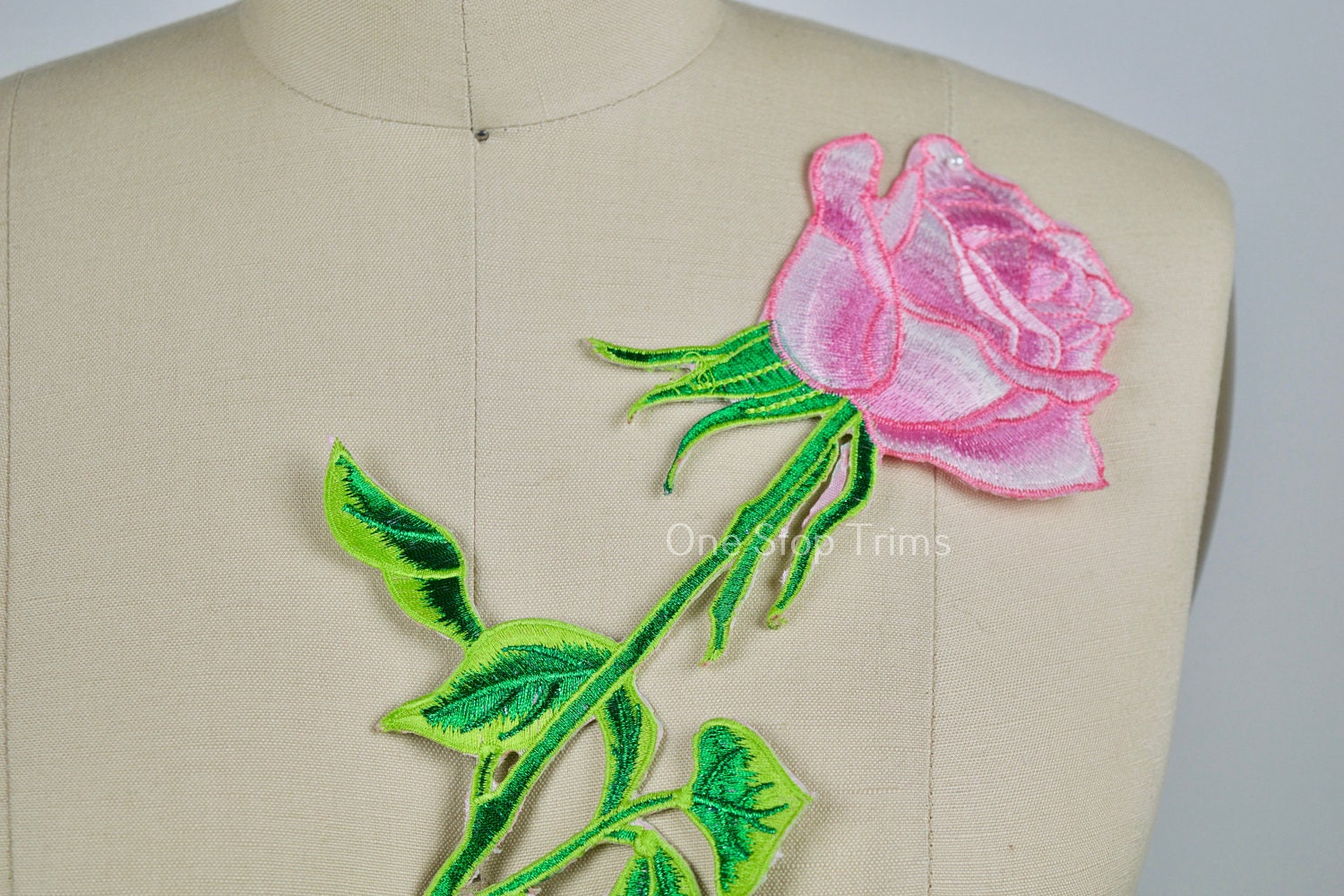 Pink Rose Patch/ Pink Flower Patch Large Pink Chablis | Etsy