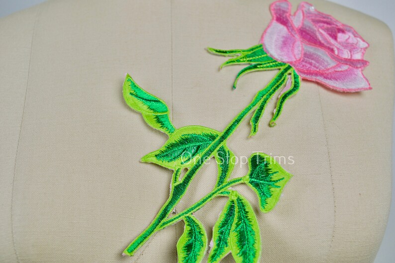 Pink Rose Patch/ Pink Flower Patch Large Pink Chablis - Etsy