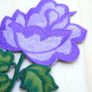 2 Purple Flower Patches Embroidery Applique With Iron-on Backing ...