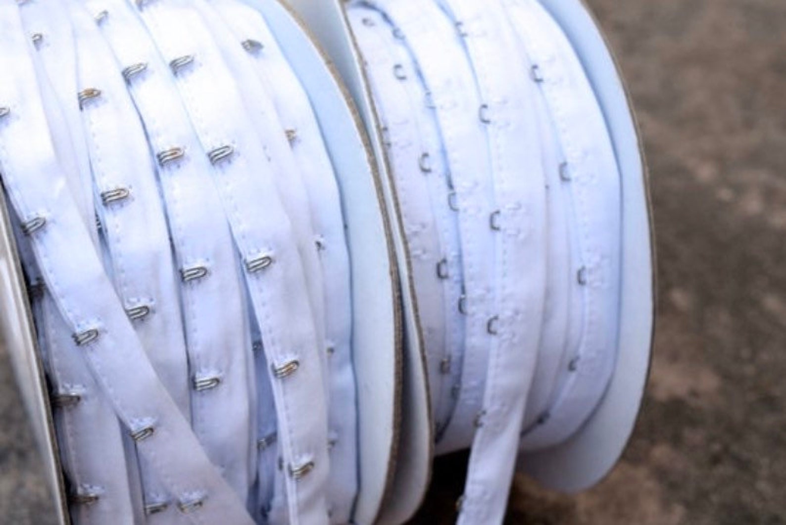 White on White Hook and Eye Tape Set on Cotton Trim With - Etsy