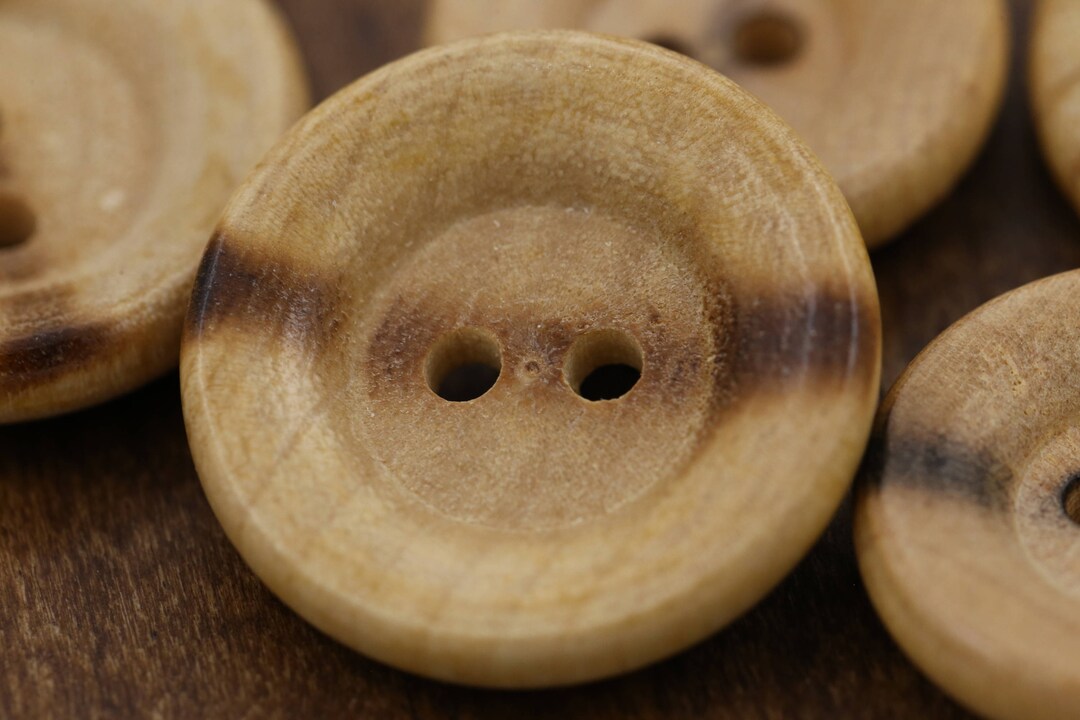 20 Flat Wooden Buttons: Burnt Center, Two Hole (23mm or 15mm) - Etsy