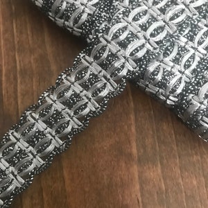 Gunmetal and Silver Lace Gimp Pull Through Threading Silver Metallic ...