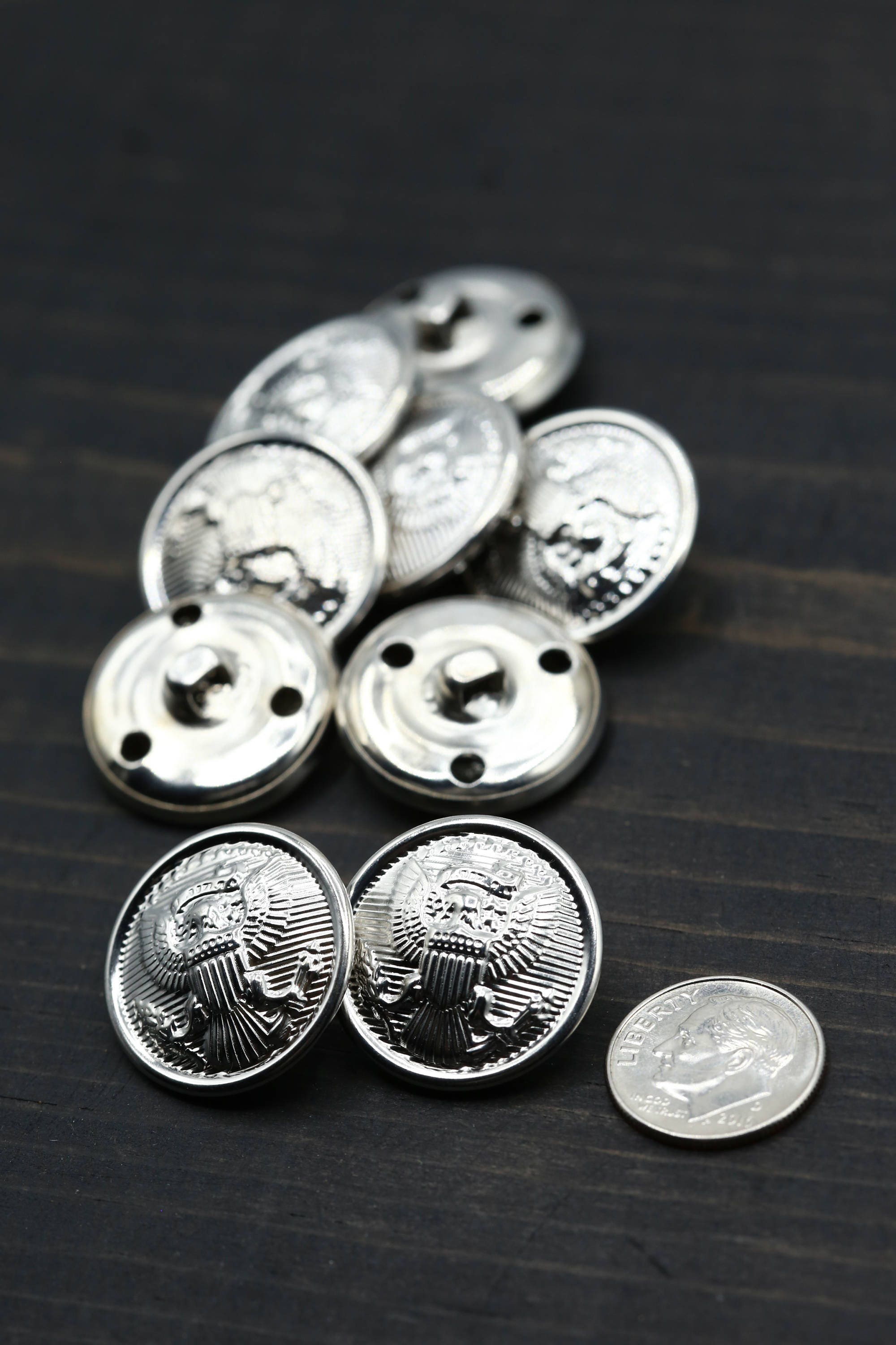 Silver Aluminium Buttons/ Aluminium Buttons/ Silver Button/ 36L 23mm 15 ...