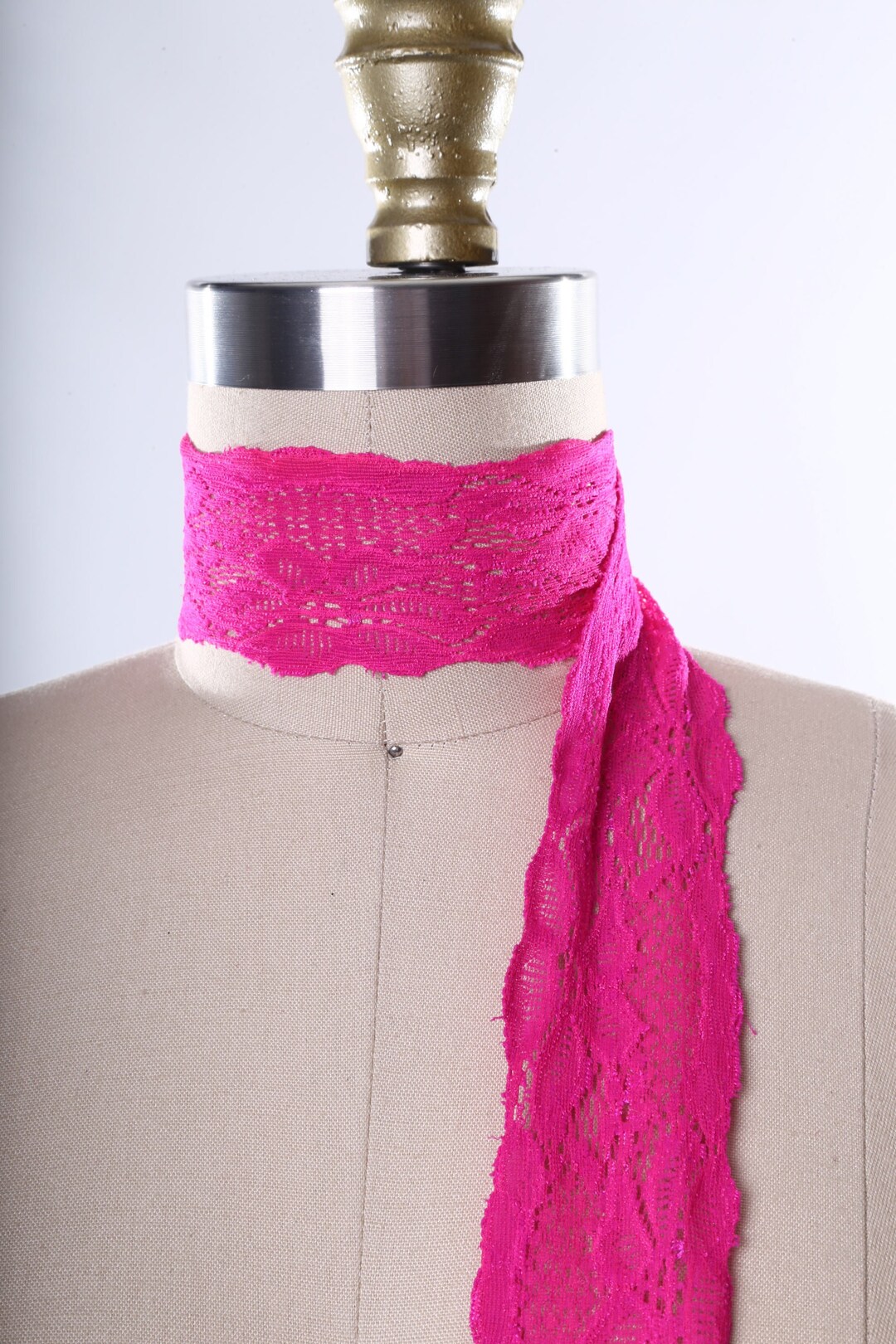 Hot Pink Stretch Lace Trim 2 YARDS Hot Pink Stretch Lace Magenta ...