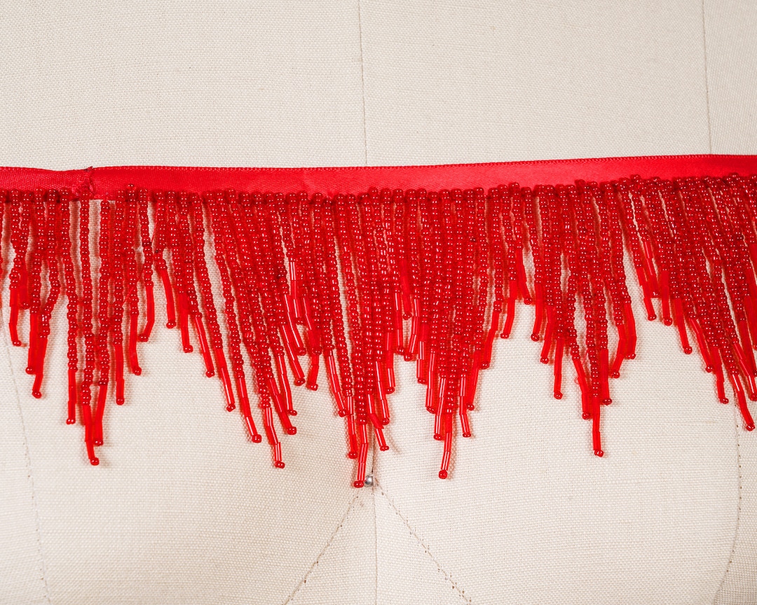 Red Beaded Fringe Red Fringe for Flapper Costumes High Quality Beads - Etsy