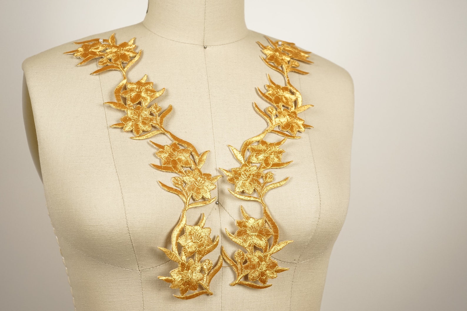 Gold Flower Patch/ Gold Flower Applique / Gold Rose Patch Long - Etsy