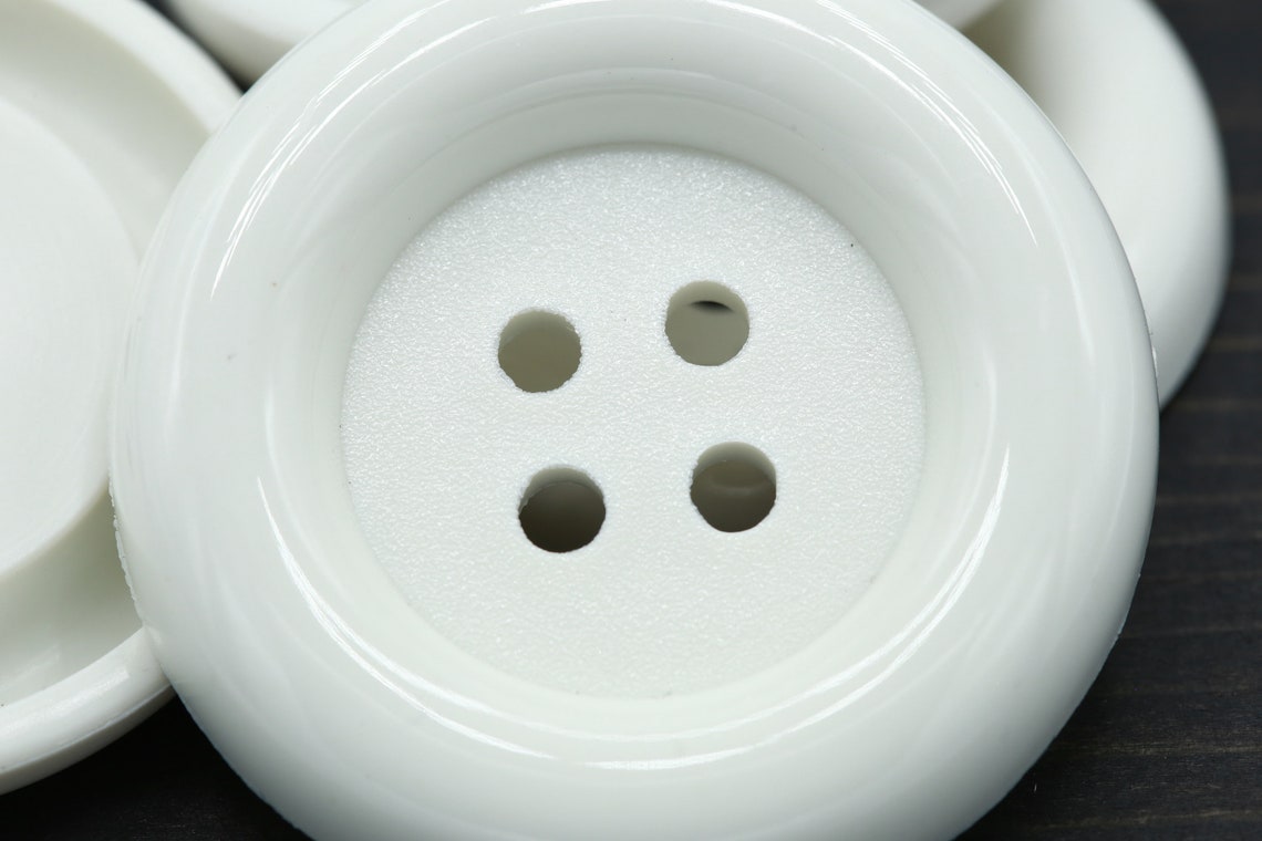 50mm White Plastic Button 2 PIECES Four Holed 80L 2 - Etsy
