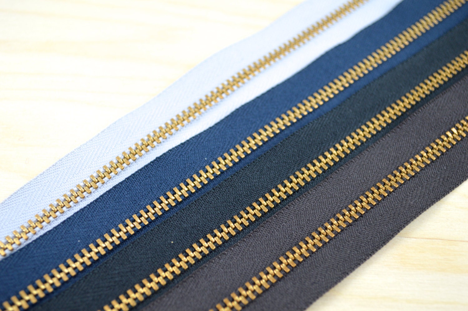 Authentic 9 YKK Gold Metal Zippers 45U Made in USA - Etsy