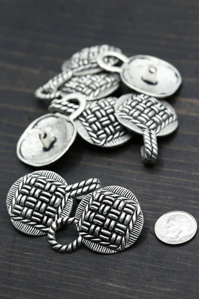 Two Piece Button Closures. Rope Design. Metal Closures/ Metal - Etsy
