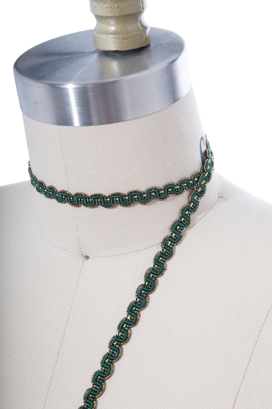 Dark Green Gimp Trim 2 Yards 3/8" 9.5mm Hunter Green Gimp Trim/ Gold ...