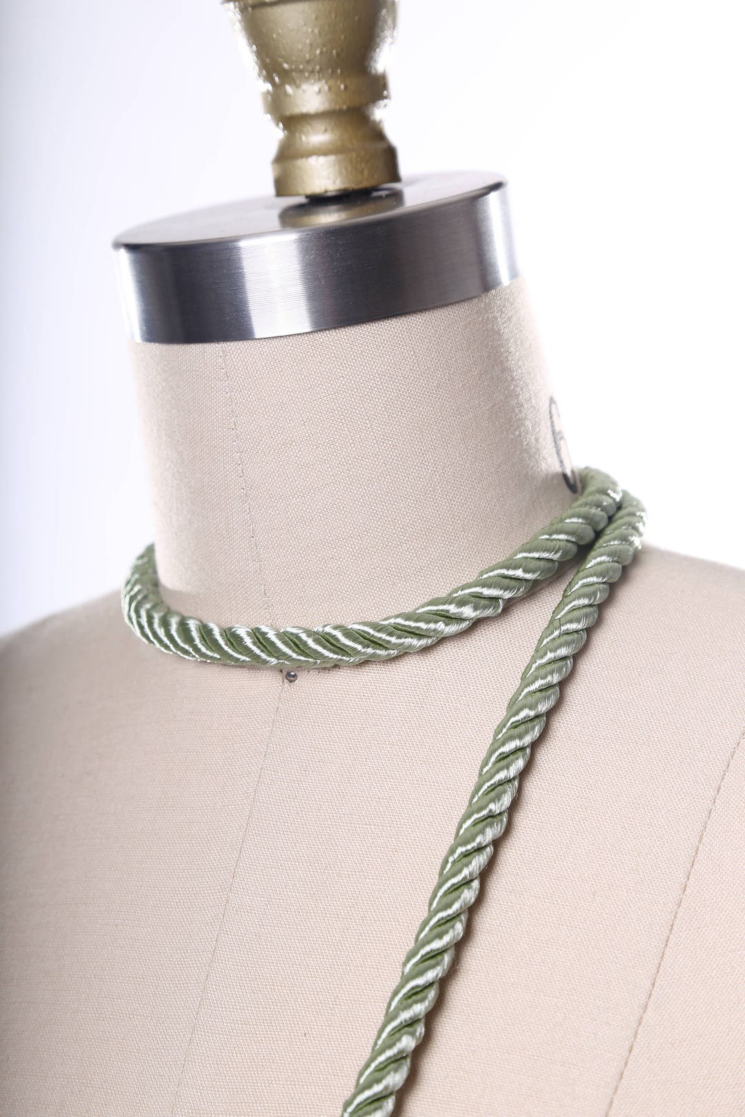 Olive Green Satin Rope Trim. Olive Green Twisted Rope/ Satin Rope Tape ...