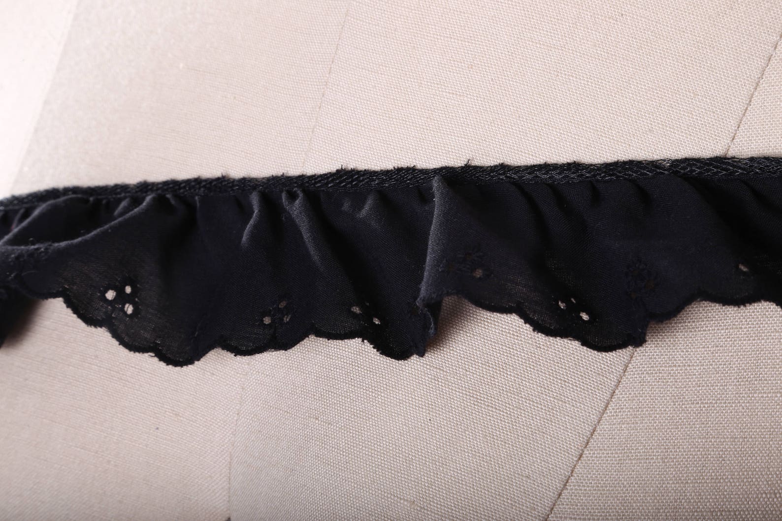 Black Eyelet Ruffle Lace Trim Ruffled or Gathered Black Eyelet | Etsy