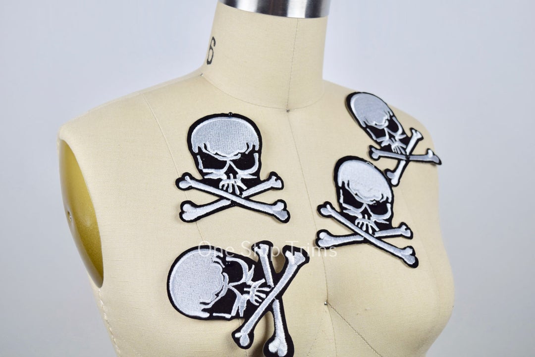 Skull Patch. Iron On. Ride or Die Skull and Bones Phelt Patches With ...