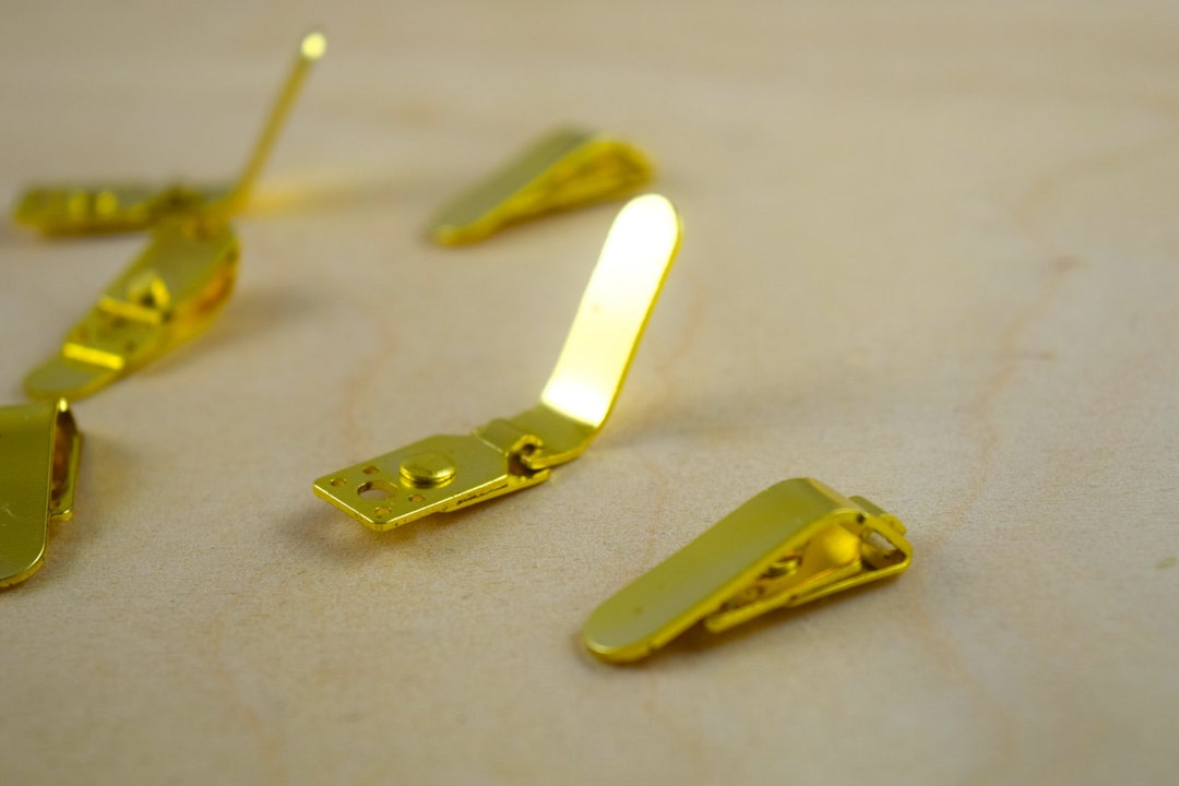 Gold Clip-on Bow Tie Hardware: Discreet Tie Clip (2 Pc) - Etsy