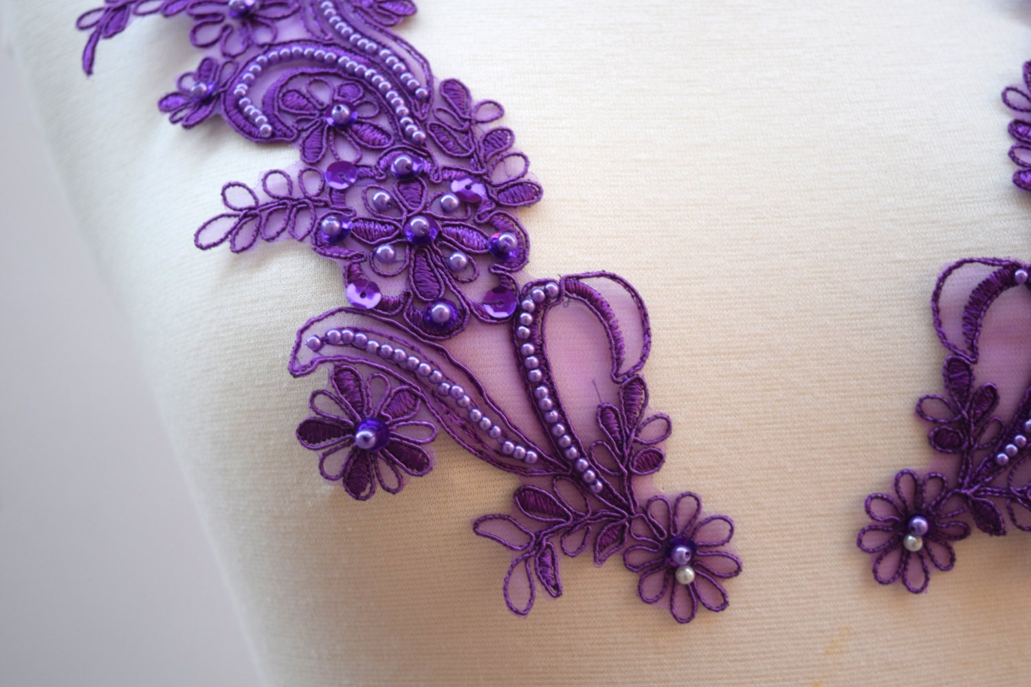 Purple Applique Violet Applique Purple Applique Purple Beaded | Etsy