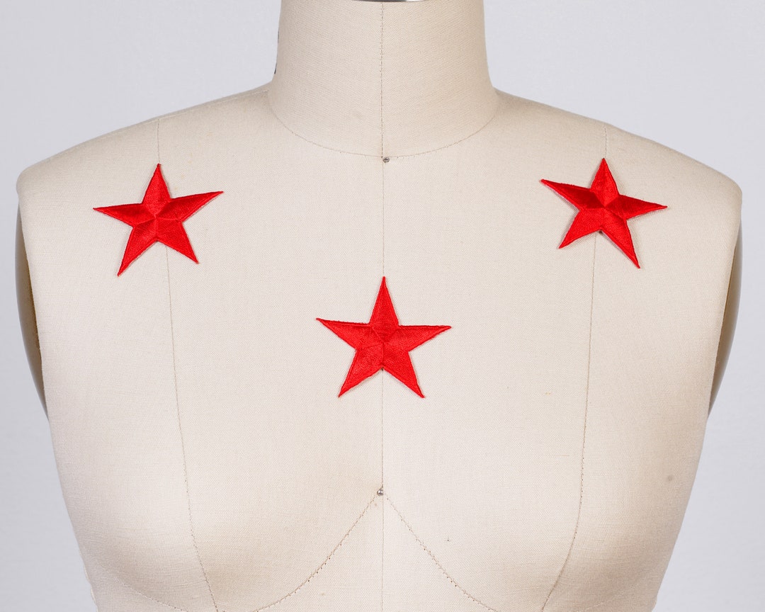 3 Red Star Patch Embroidery Red Stars With Iron on Backing Great for ...
