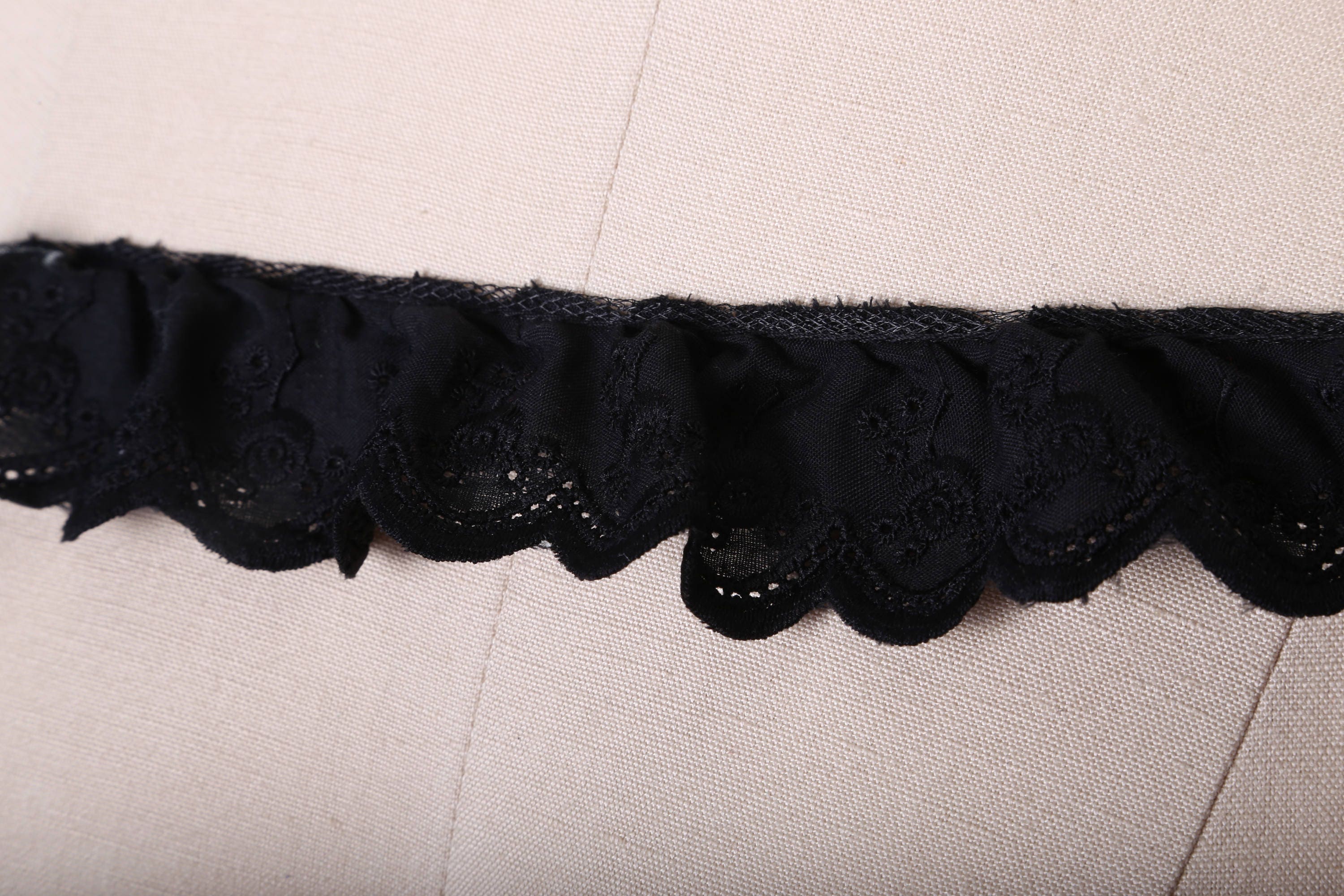 Black Eyelet Ruffle Lace Trim Ruffled or Gathered Black Eyelet - Etsy